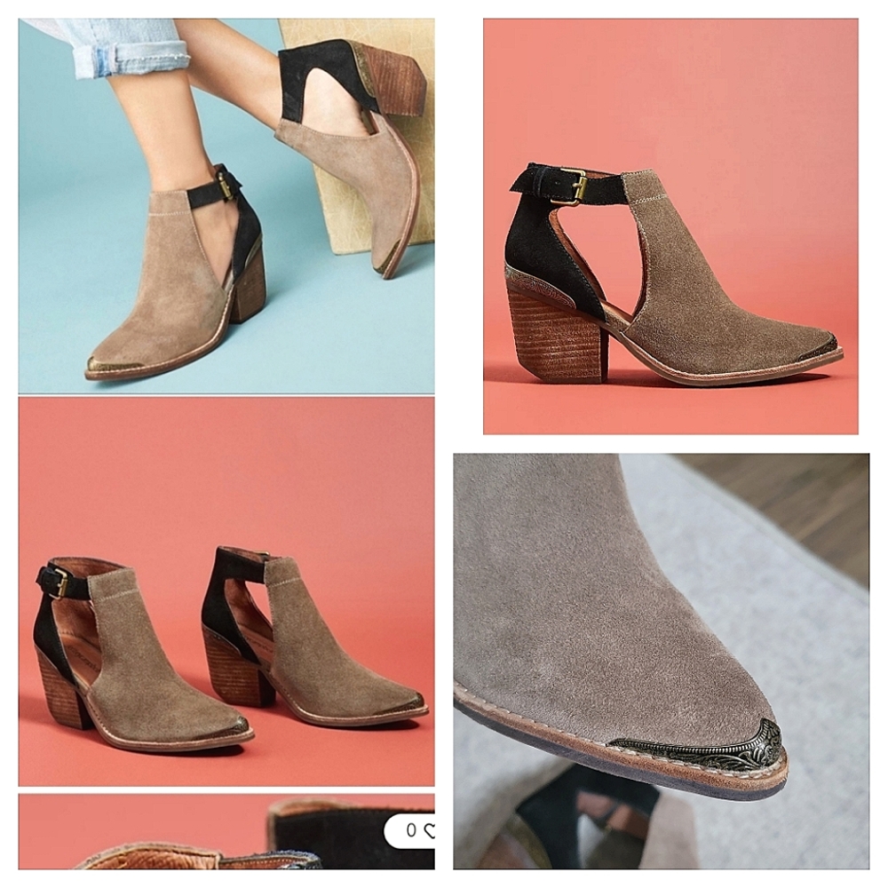 Jeffrey Campbell Woodruff Cutout Ankle Booties Steel … - Gem